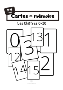 Cartes-mémoire : Les Chiffres 0 à 20 - Apprendre à la Maison